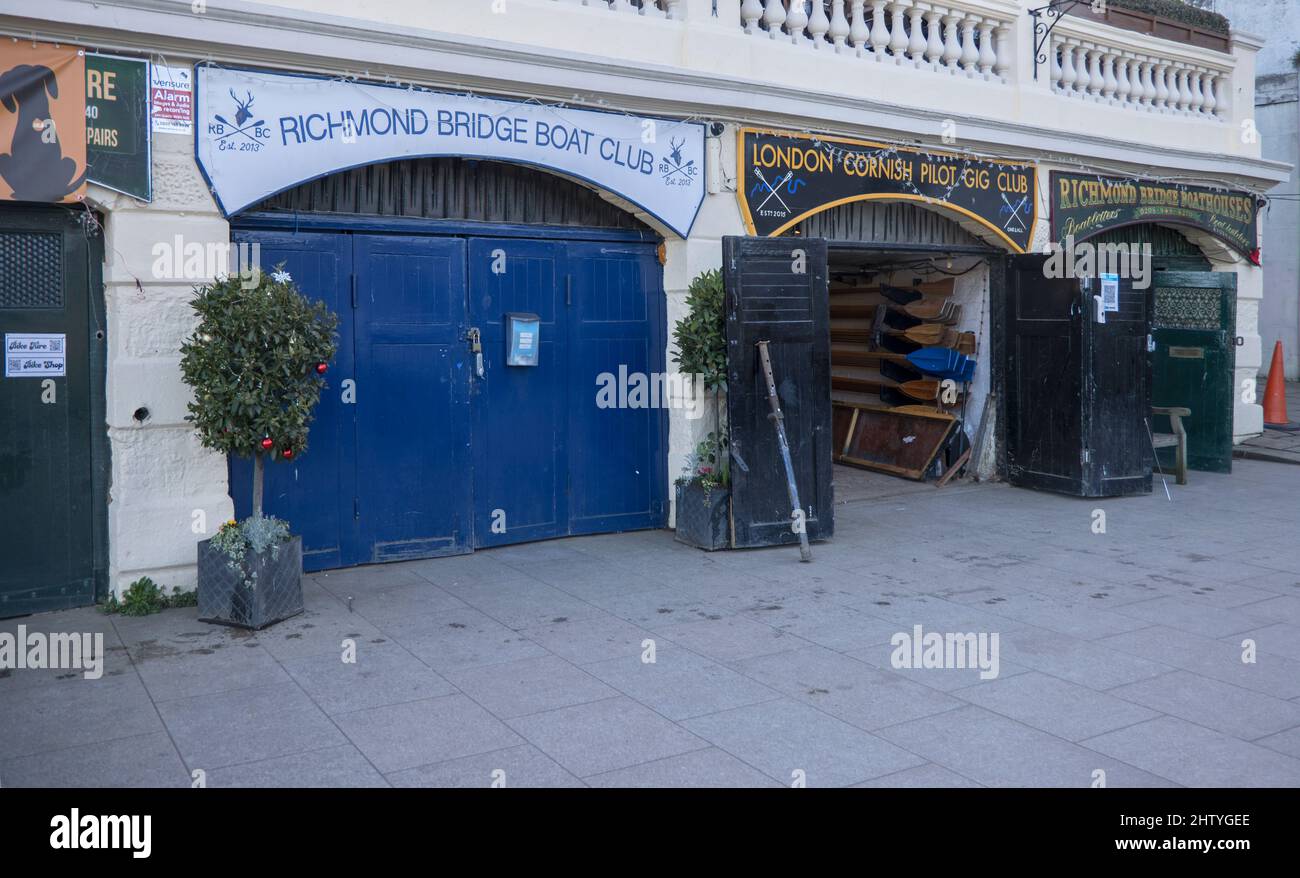 richmond bridge boat club at the river thames at richmond london Stock ...