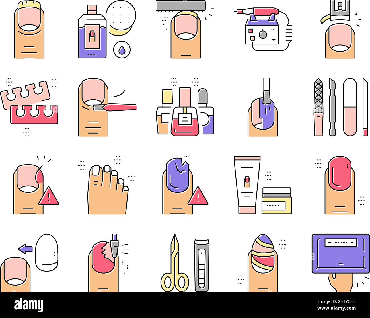 Manicure And Pedicure Collection Icons Set Vector Stock Vector Image ...