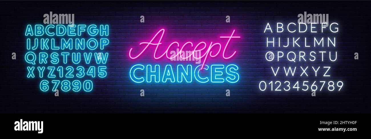 Accept changes neon quote on a brick wall Stock Vector Image & Art - Alamy