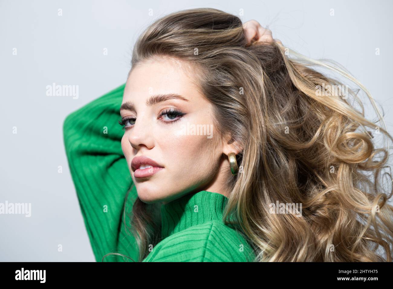 Portrait Of Beautiful Young Woman Sensual Beauty Female Model Face
