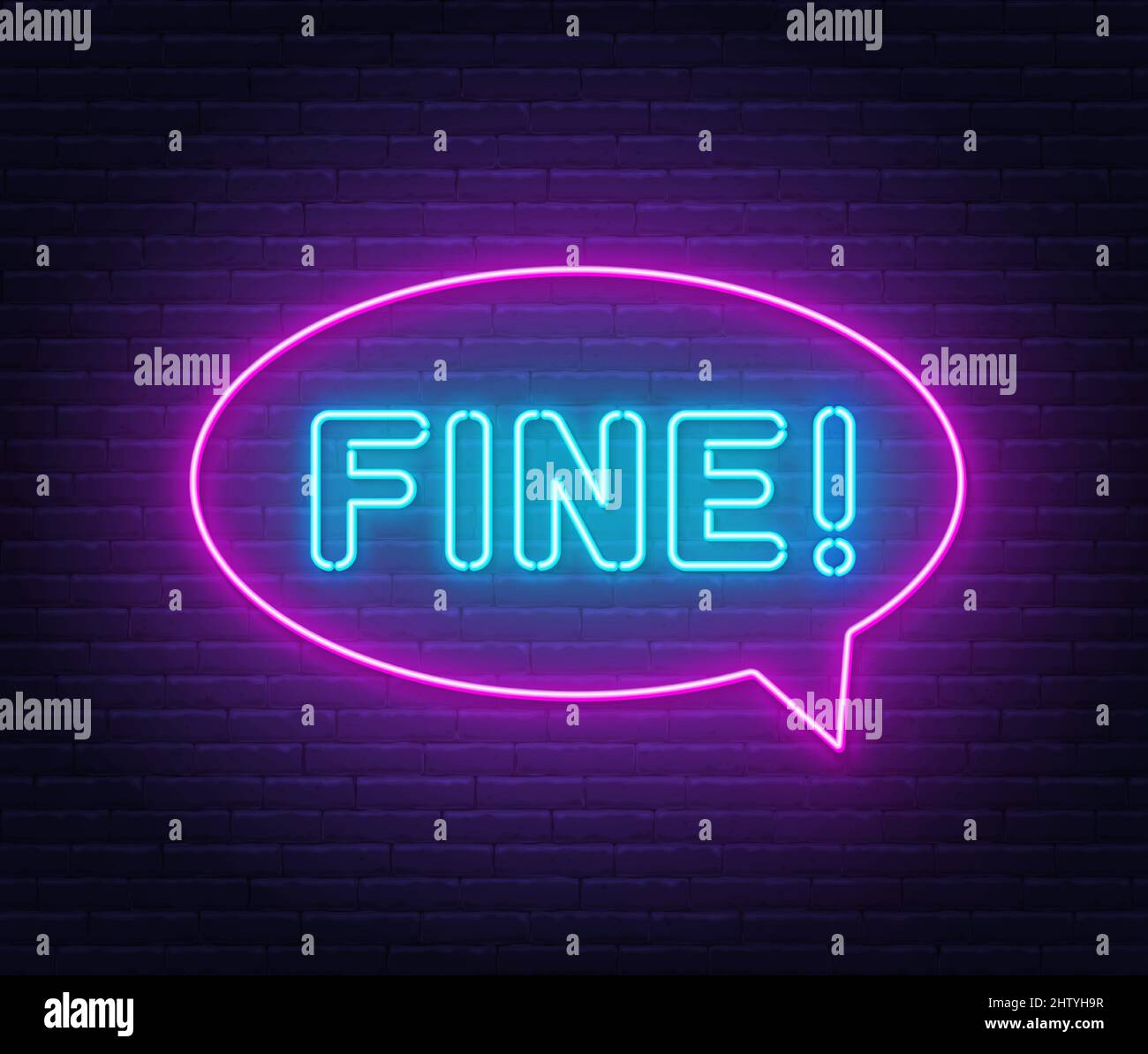 Fine neon sign in the speech bubble on brick wall background Stock ...