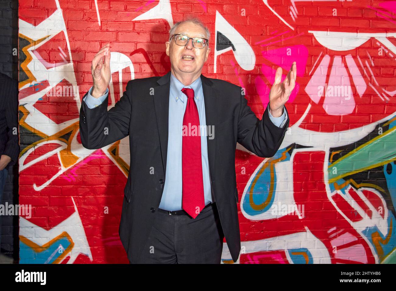 New York, United States. 02nd Mar, 2022. News reporter Charlie Pellett ...