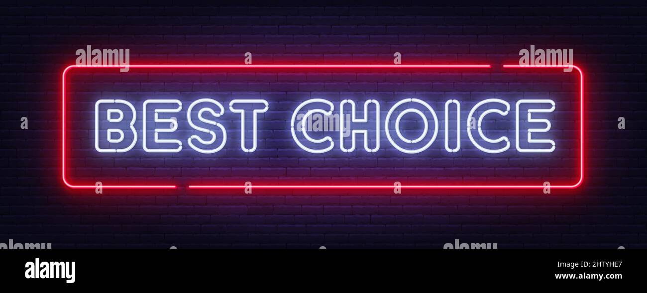 Best Choice neon sign on brick wall background Stock Vector Image & Art ...