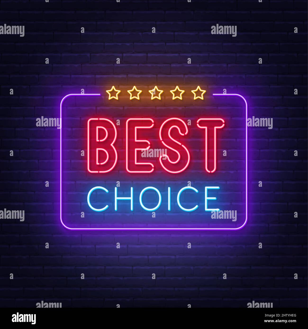 Best Choice neon sign on brick wall background Stock Vector Image & Art ...