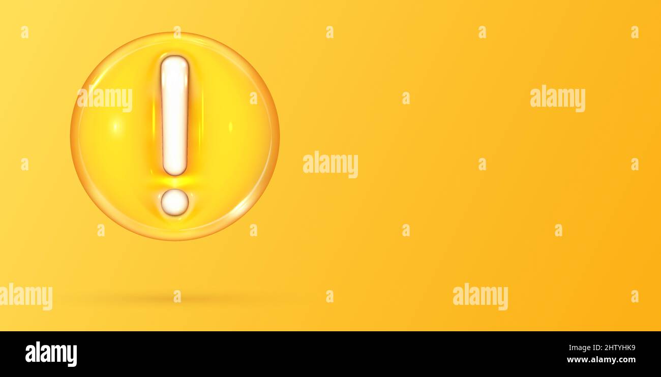 Caution sign 3d. Hazard warning yellow sticker. Danger, attention and ...