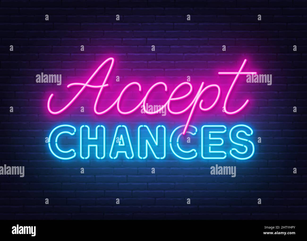 Accept changes neon quote on a brick wall Stock Vector Image & Art - Alamy