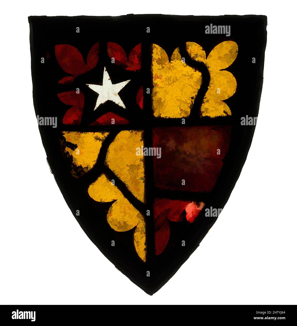 Art inspired by Panel with Heraldic Shield, 1300–20, British, Stained ...