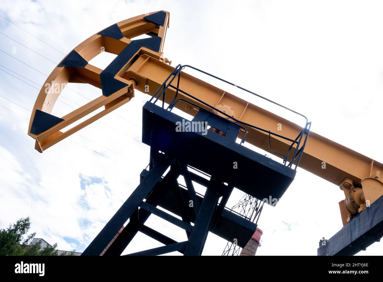 Drilling rig in an oil field. Extraction of oil from underground. Oil ...