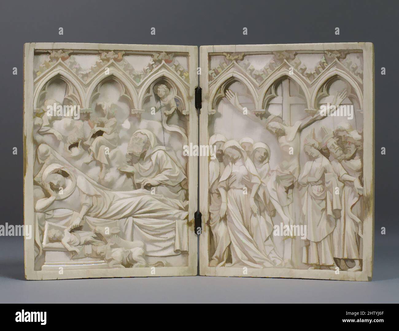 Art inspired by Diptych, 14th century, French, Ivory with metal mounts ...