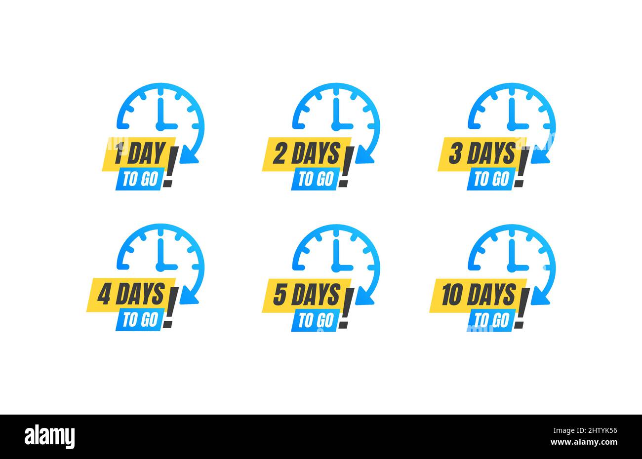 Countdown Stopwatch Days Flat Vector Icon Set Stock Vector Image & Art - Alamy