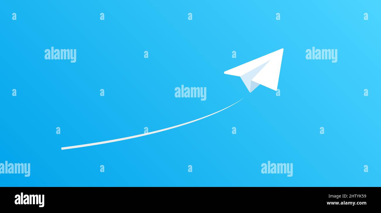 Paper Plane Mail and Messaging Vector Icon Illustration On Blue ...
