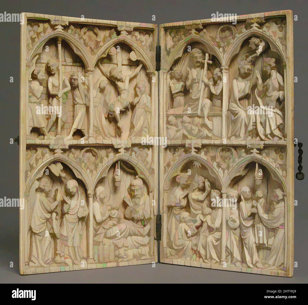 Art inspired by Diptych, 14th century, French, Ivory with metal mounts ...