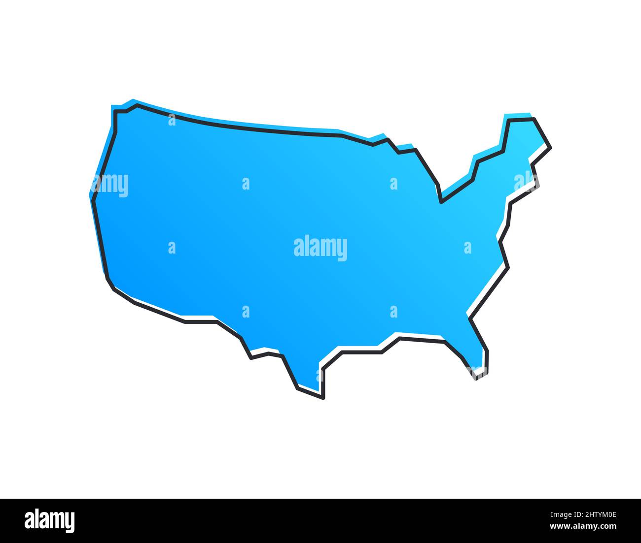 United States of America USA Blue Stylised Vector Map Stock Vector ...