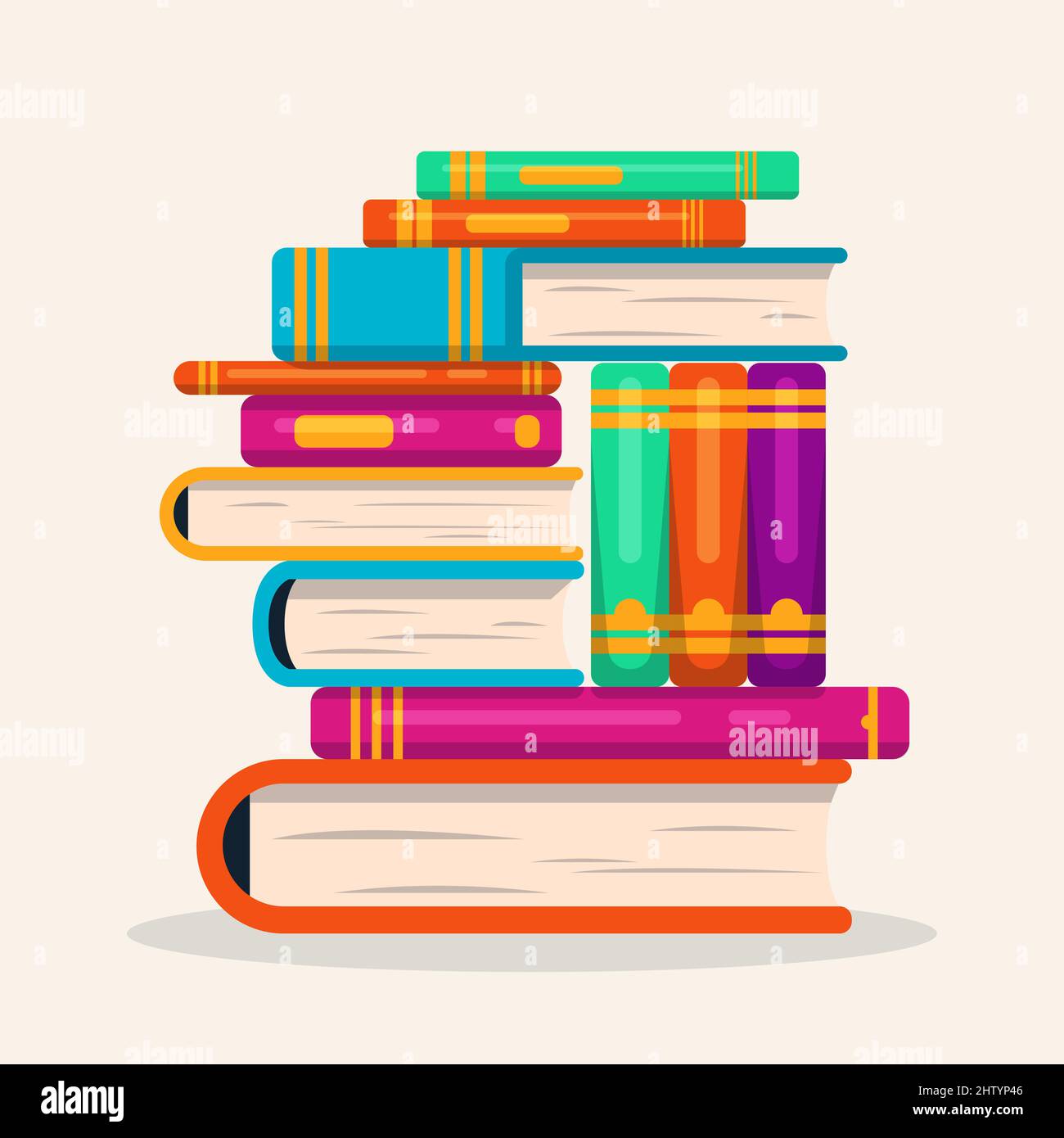 Hand drawn flat stack of books Vector illustration Stock Vector Image ...