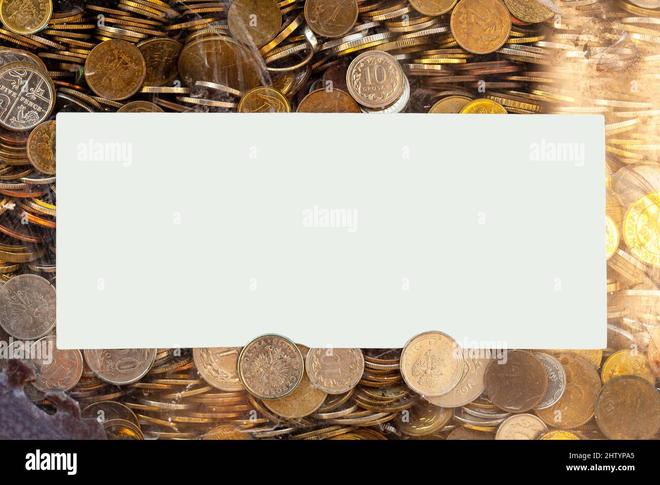 Blank empty bill, white banknote template unknown physical paper ...