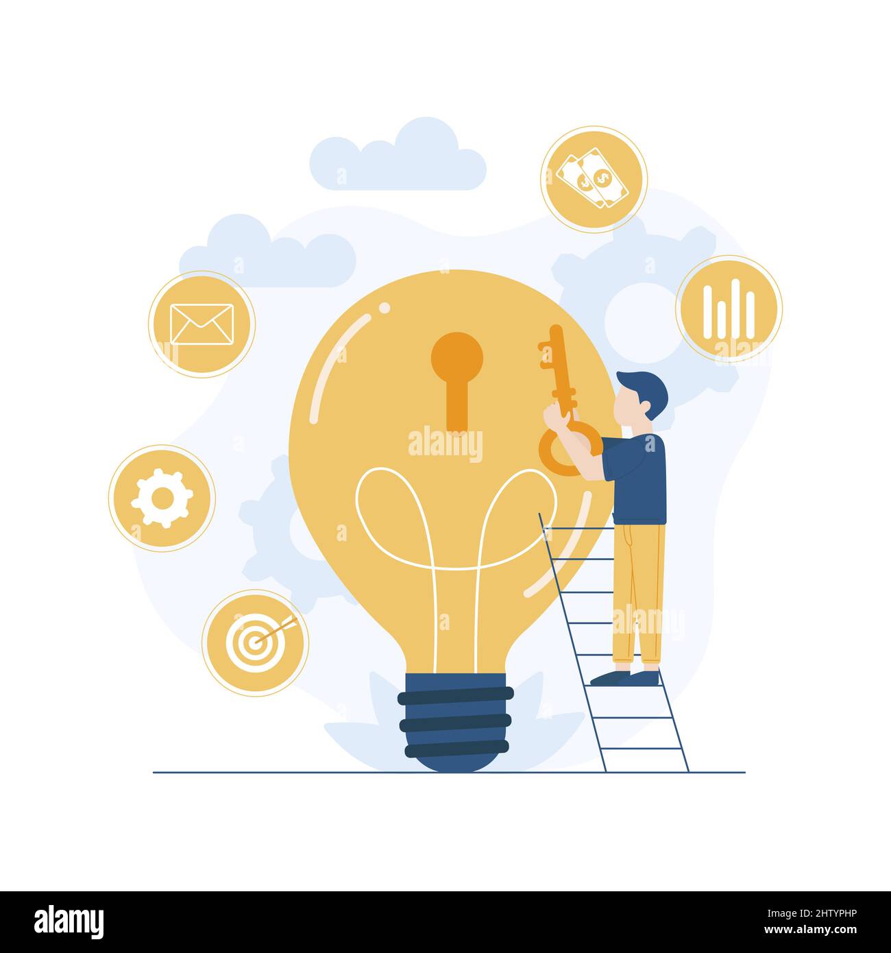 Hand drawn flat design insights illustration Vector illustration Stock ...