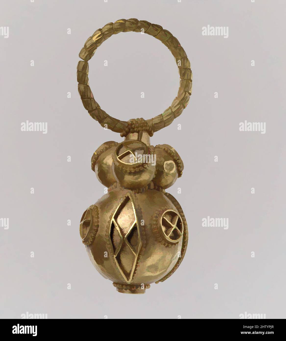 Art inspired by One of a Pair of Gold Earrings, 550–650, Avar, Gold ...