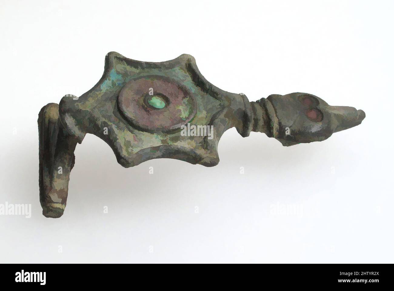 Art inspired by Bow Brooch, 3rd century, Roman, Champlevé enamel ...