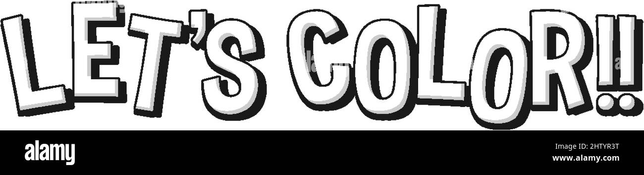 Lets color text symbol on white background illustration Stock Vector ...