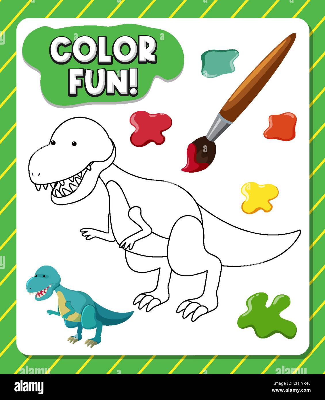 Worksheets template with color fun! text illustration Stock Vector ...