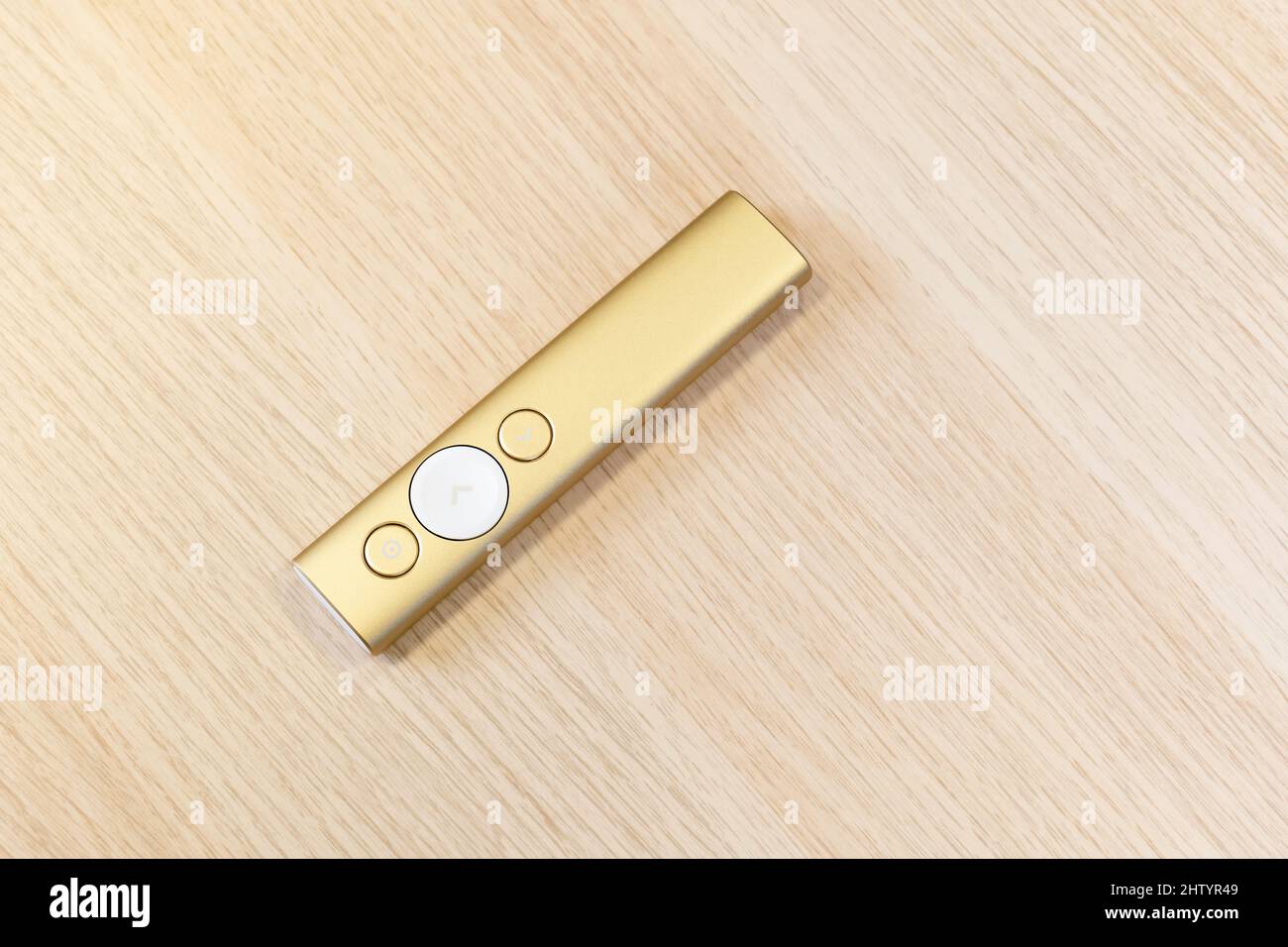 Gold presentation remote control with arrow slide changing buttons ...