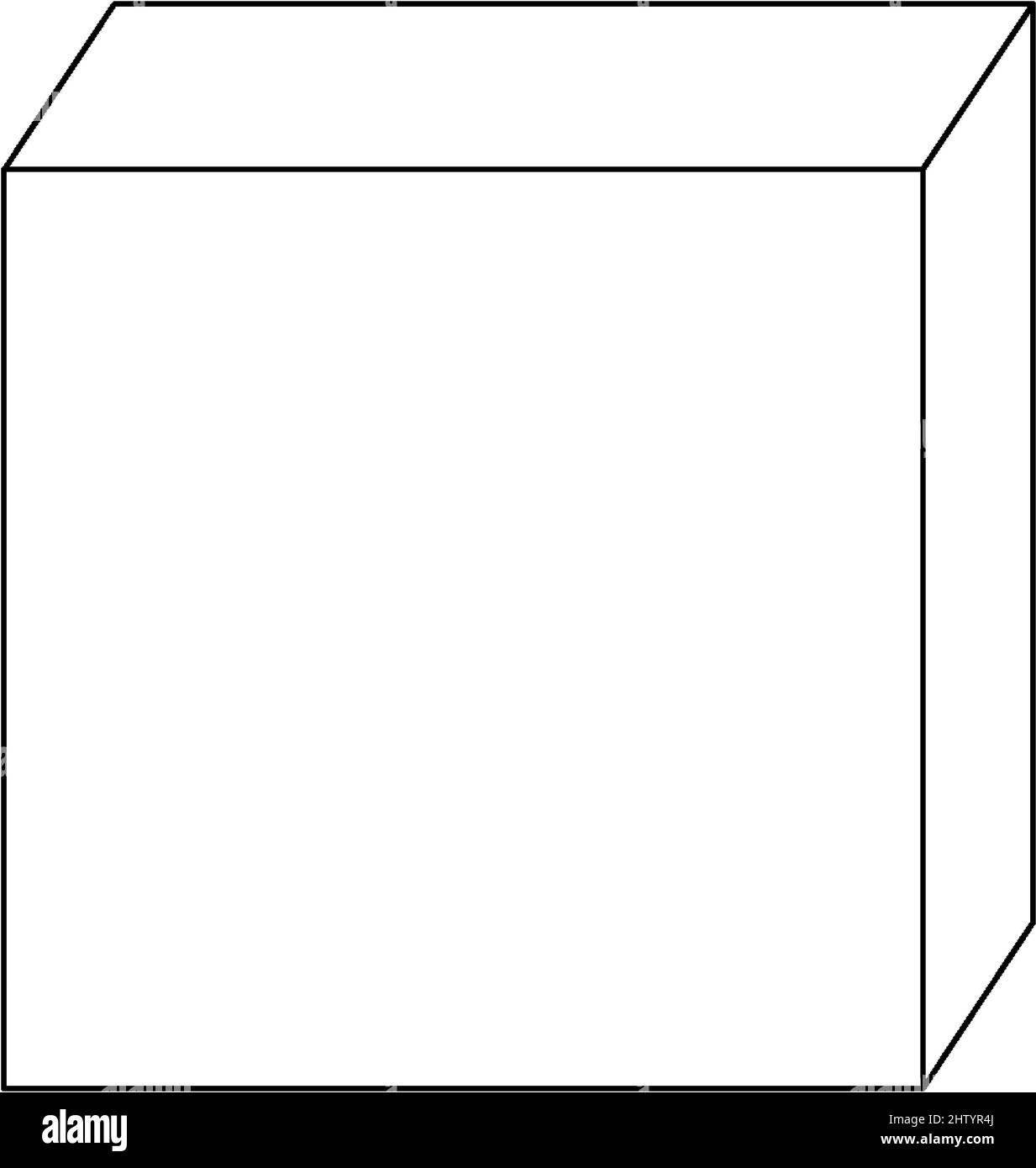 Cuboid shape doodle outline for colouring illustration Stock Vector ...