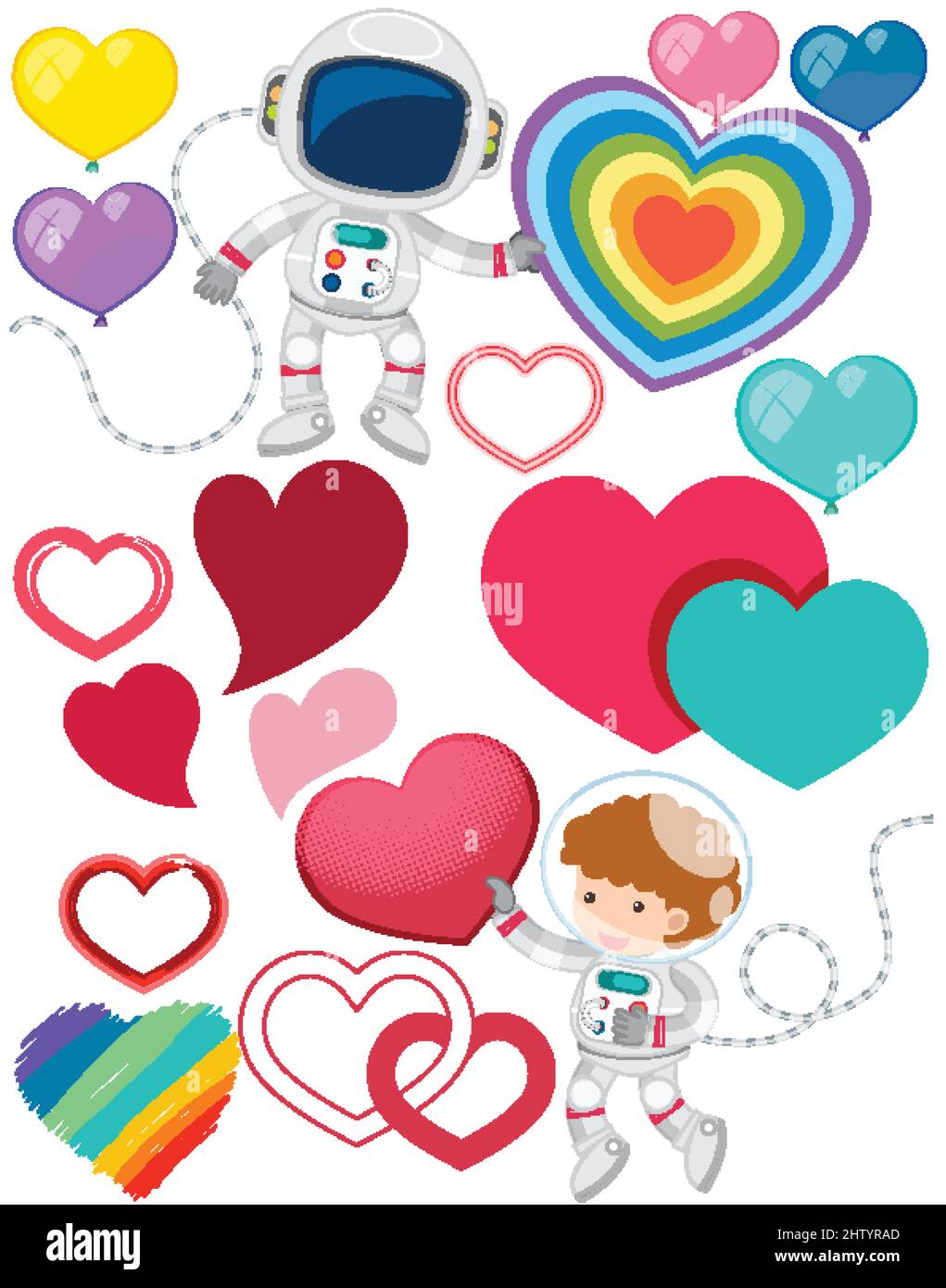 Valentine theme with many hearts illustration Stock Vector Image & Art ...