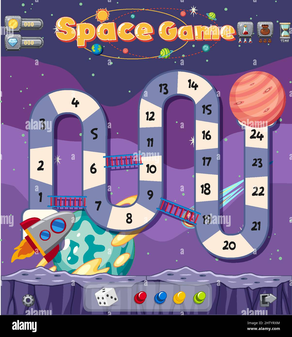 Space maze puzzle game template illustration Stock Vector Image & Art ...