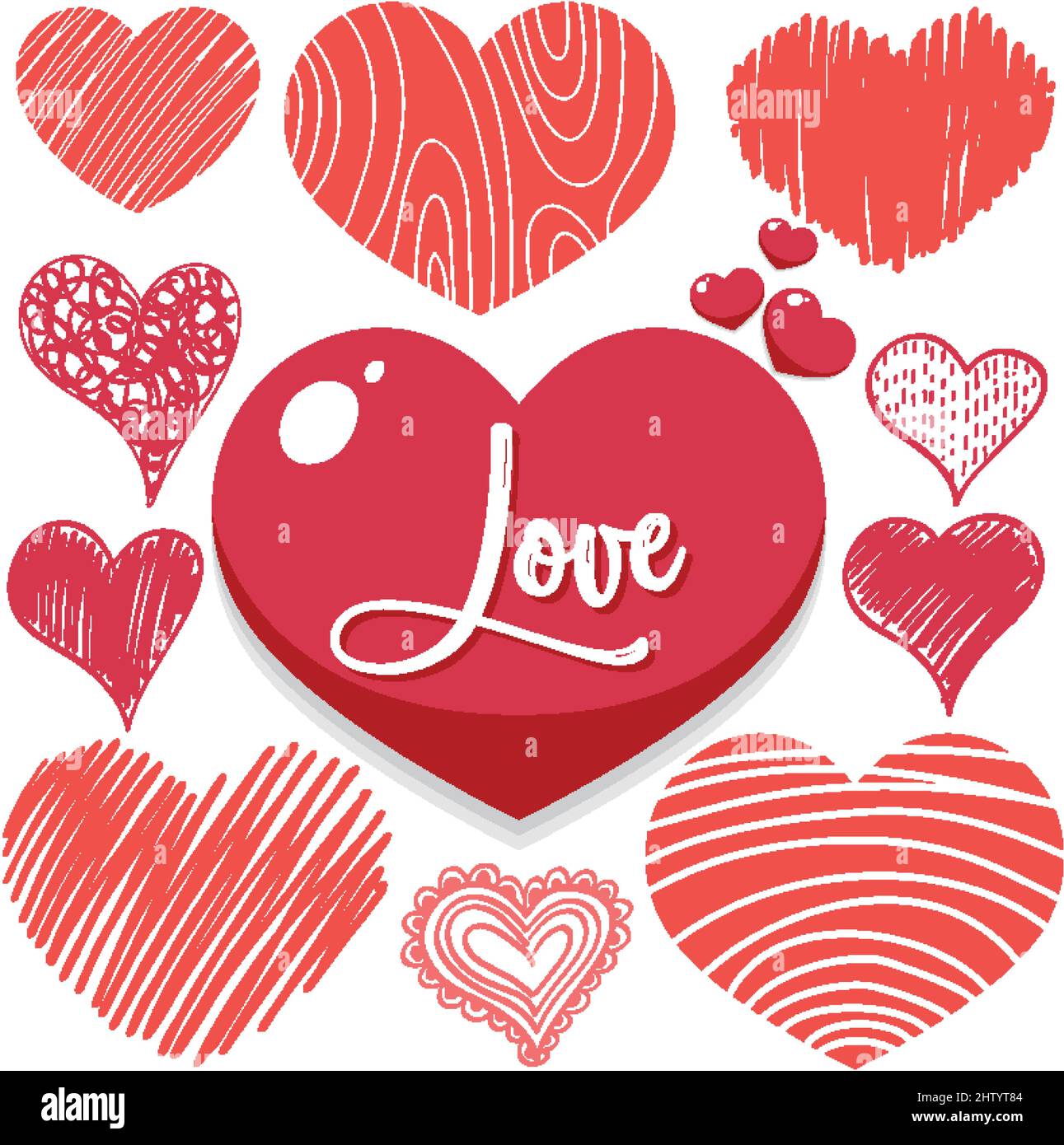 Valentine theme with many hearts illustration Stock Vector Image & Art ...