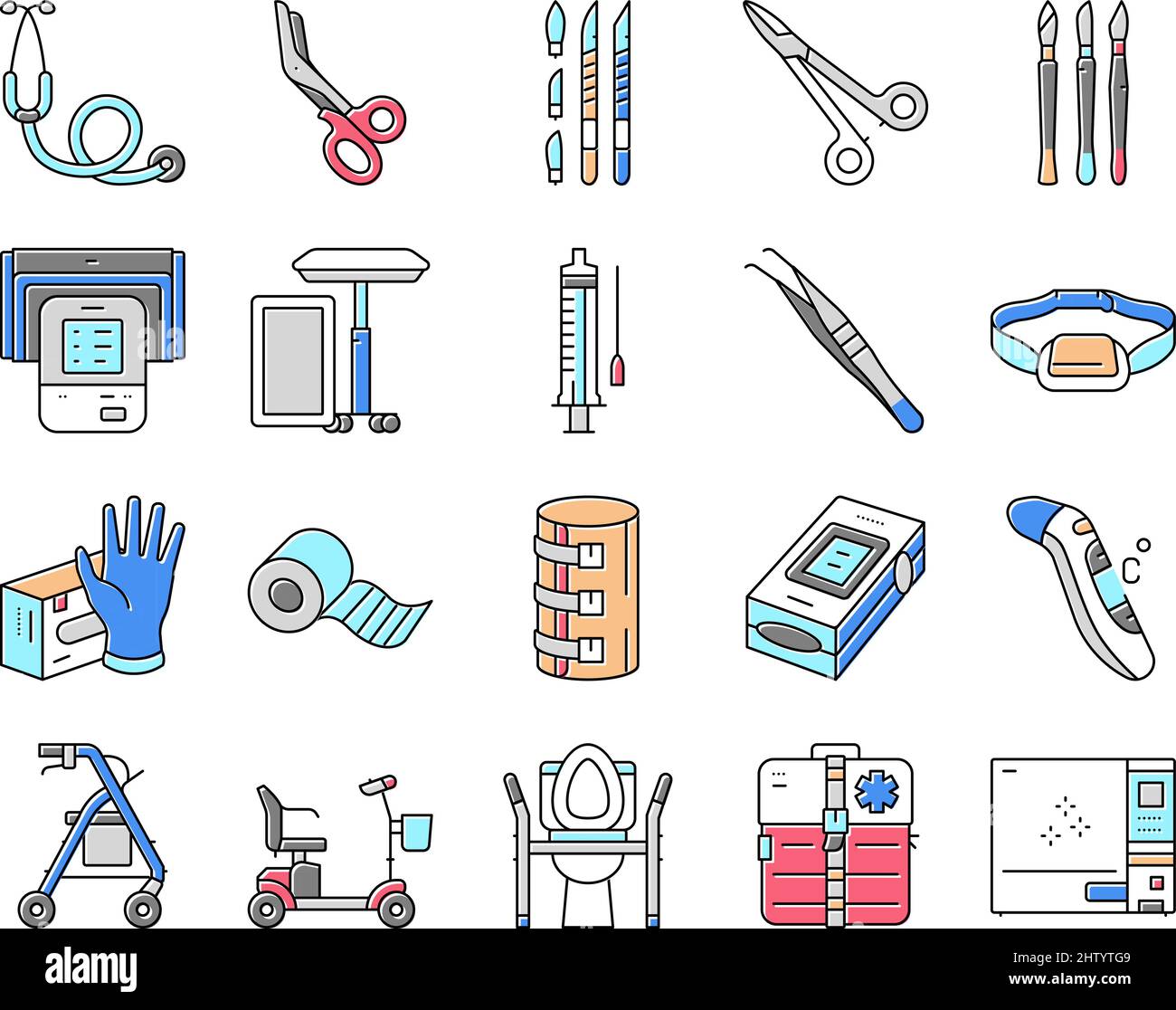 Medical tools icons pack Stock Vector Images - Alamy