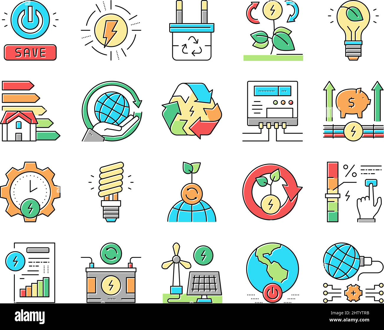 Energy Saving Tool Collection Icons Set Vector Stock Vector Image & Art ...