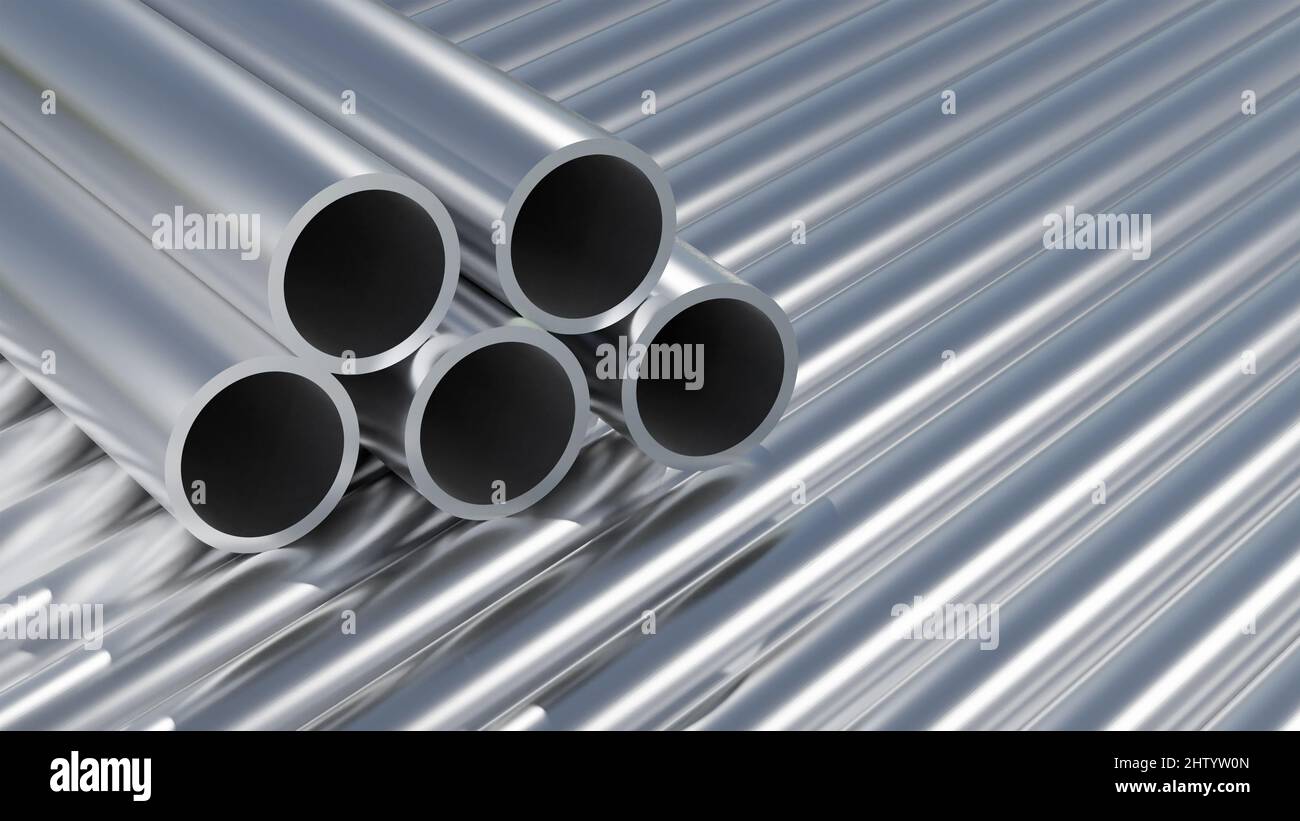 Group, set of simple new high quality shiny galvanized stainless steel ...