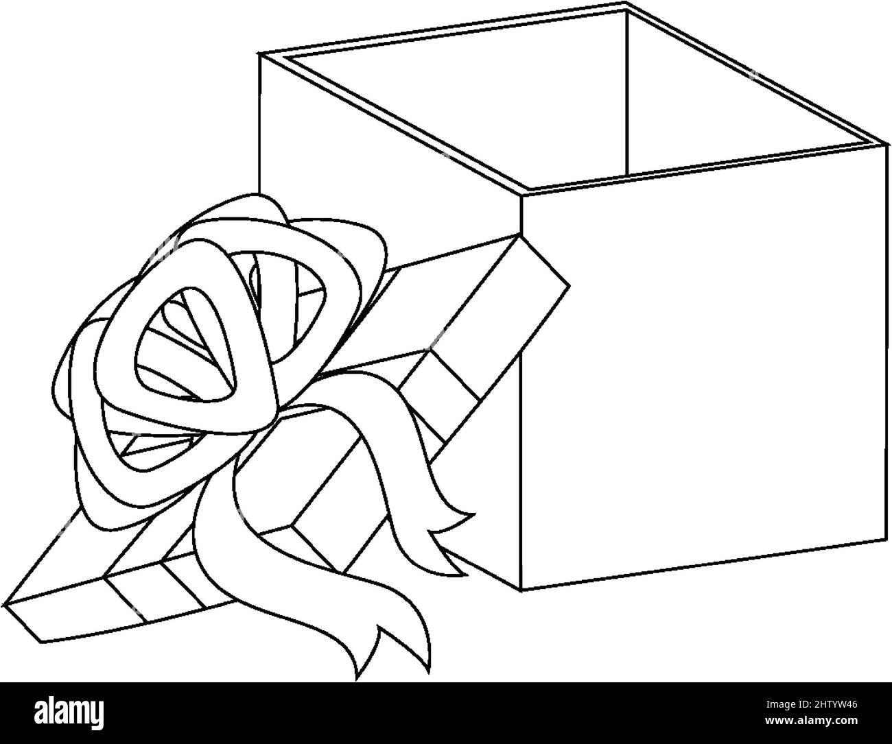 Gift box doodle outline for colouring illustration Stock Vector Image ...