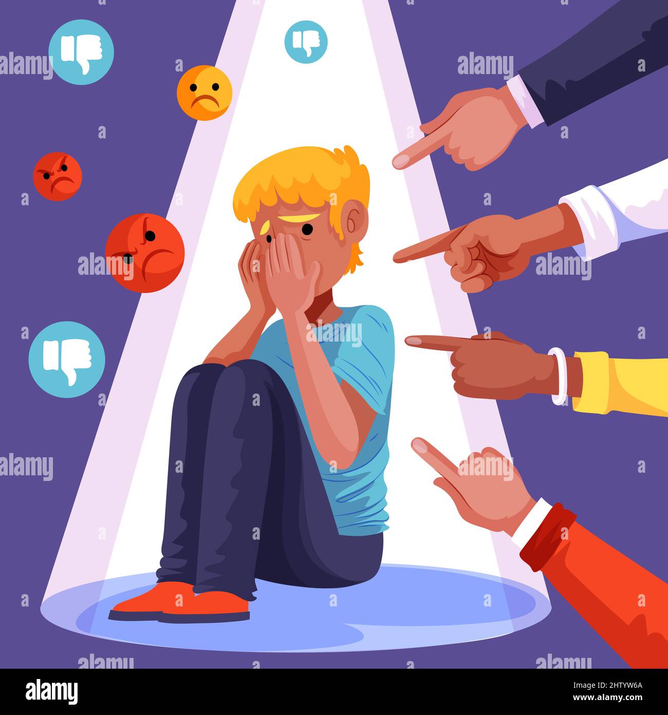 Hand drawn flat design blame illustration Vector illustration Stock ...