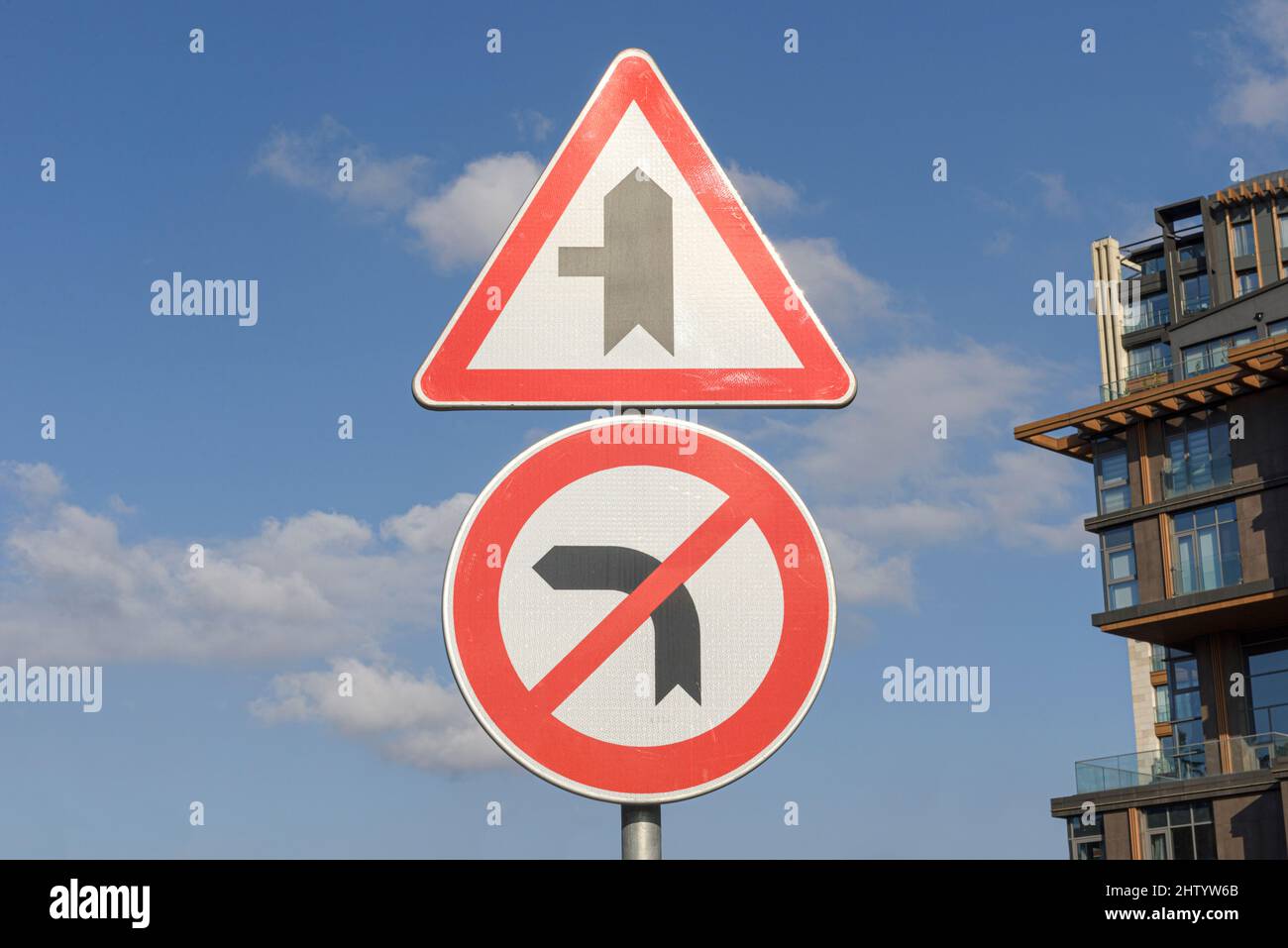 Turkish Speed Limit (30km) sign and dangerous curves to the left sign ...