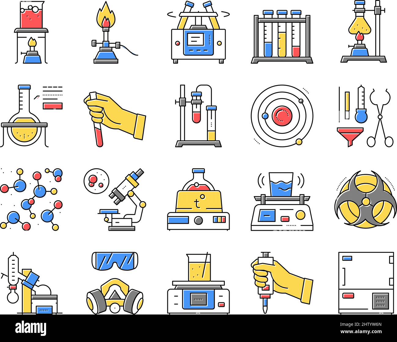 Chemistry Laboratory Collection Icons Set Vector Illustration Stock ...
