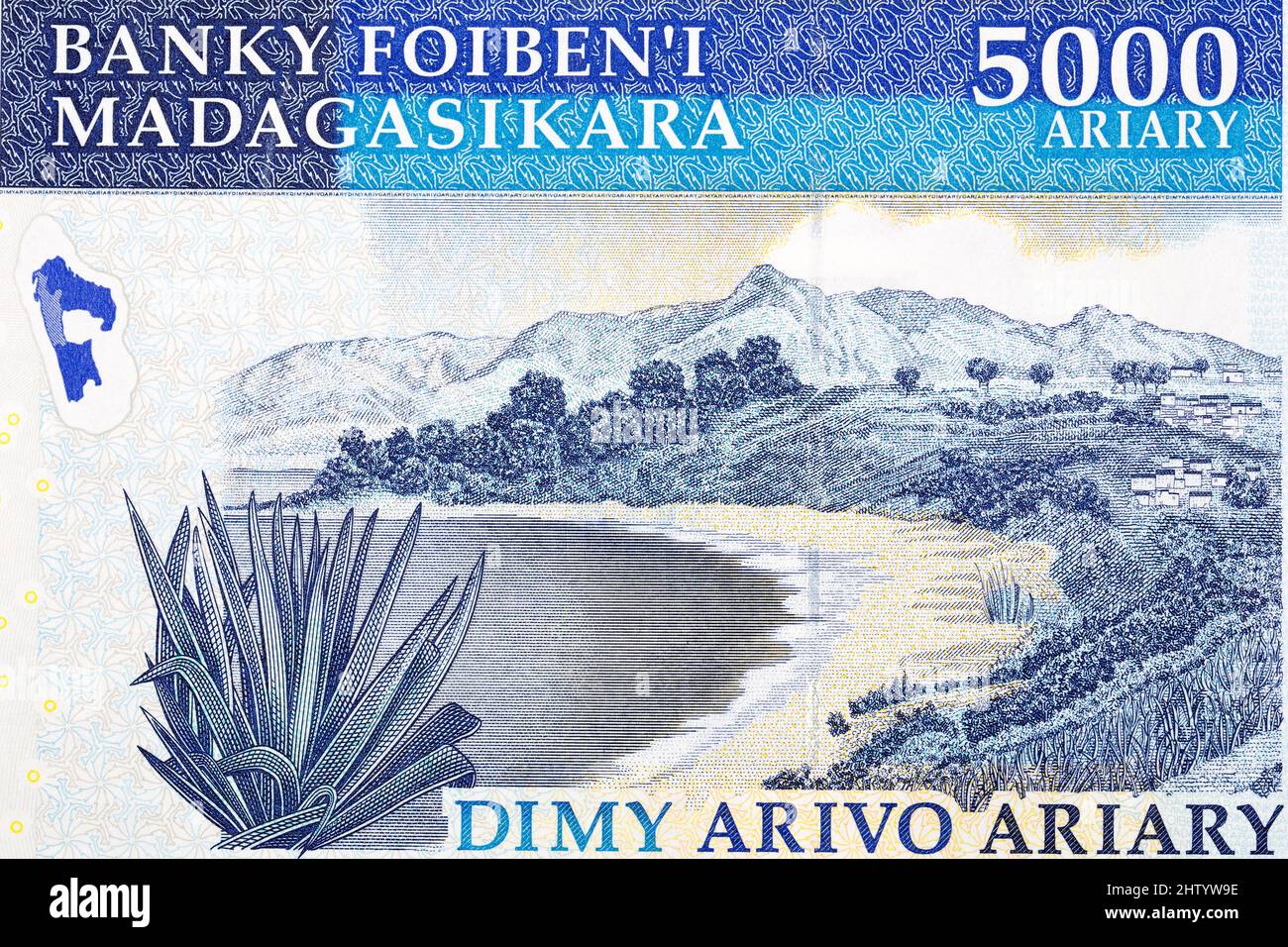 Beach from old Malagasy money - Ariary Stock Photo - Alamy