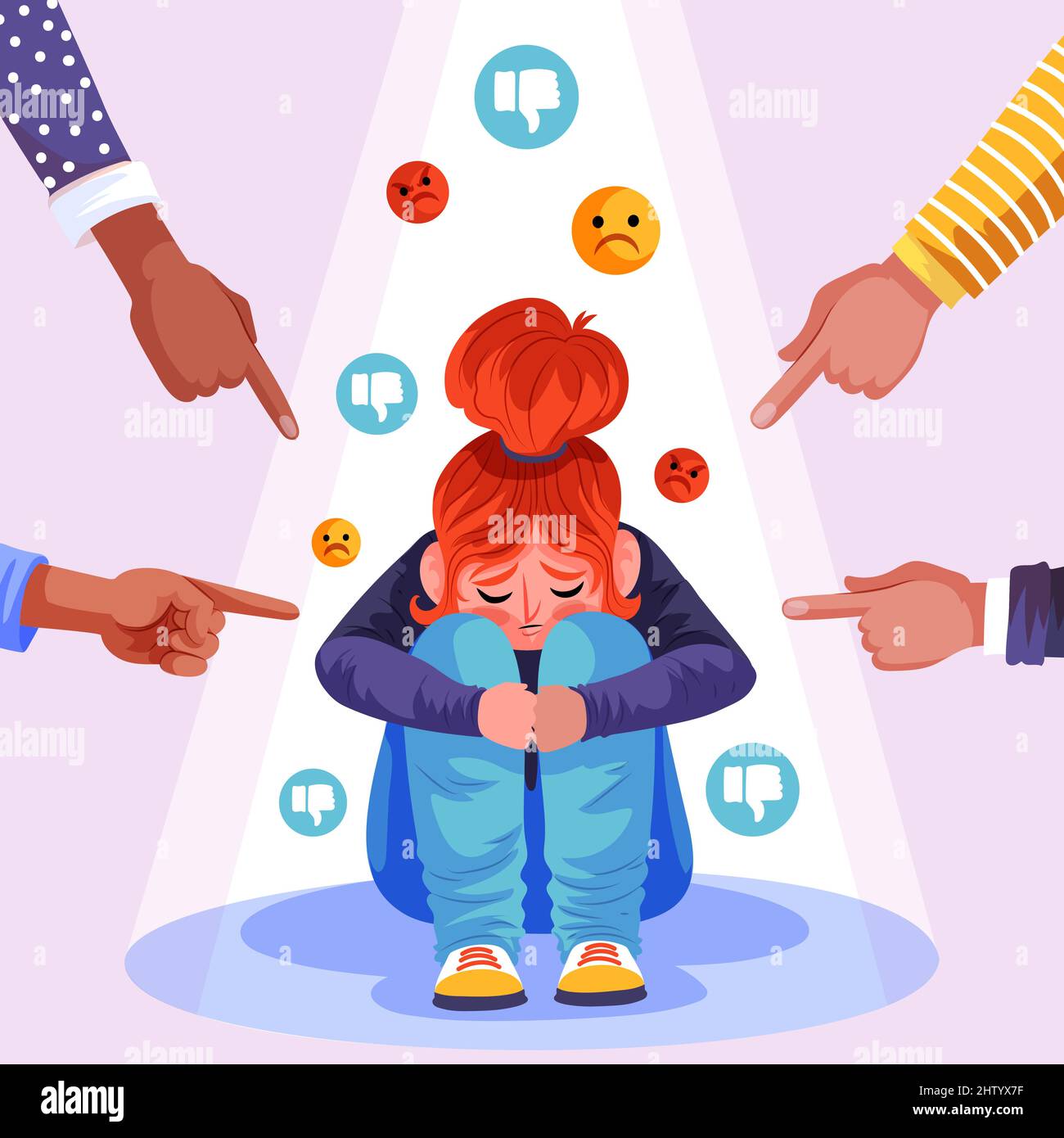 Hand drawn flat design blame illustration Vector illustration Stock ...