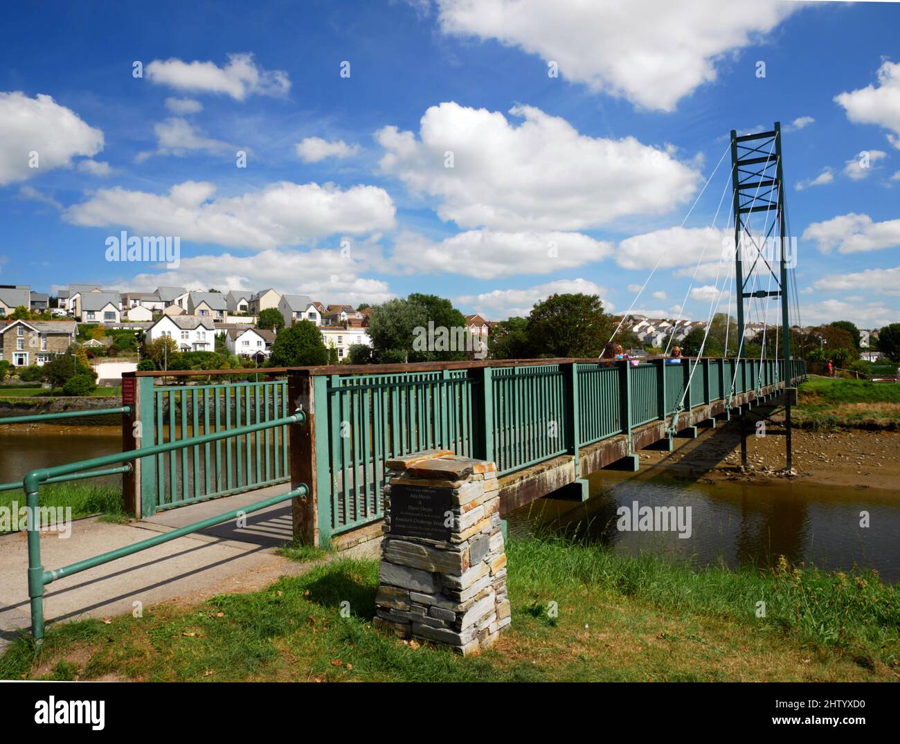Footbridge across the River Camel at Wadebridge, Cornwall. Built in ...