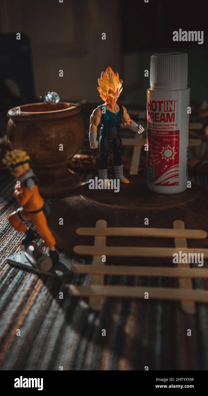 toy characters acting out advertisements Stock Photo - Alamy