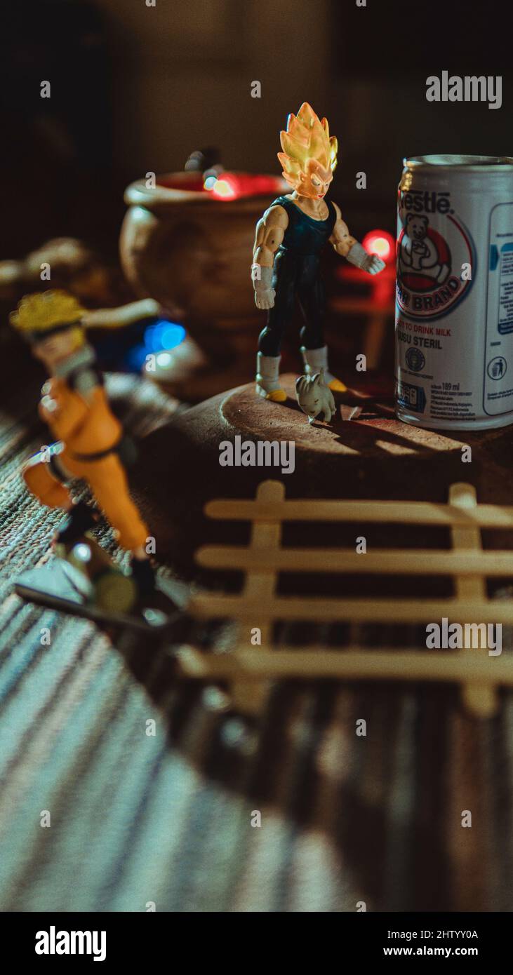 toy characters acting out advertisements Stock Photo - Alamy