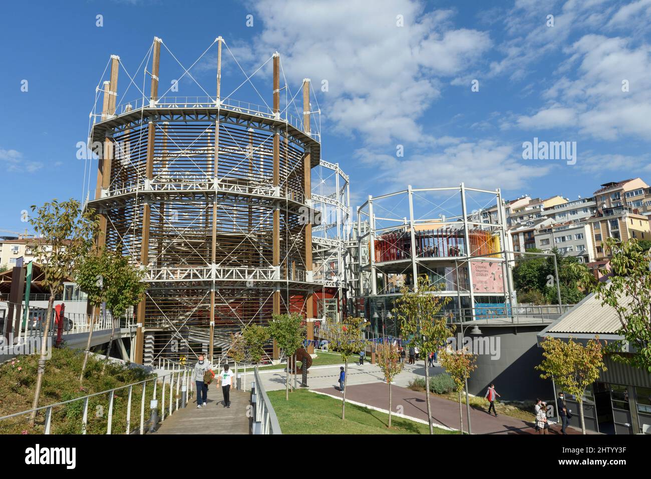 ISTANBUL, TURKEY - OCTOBER 16, 2021: The historical gas house built in ...