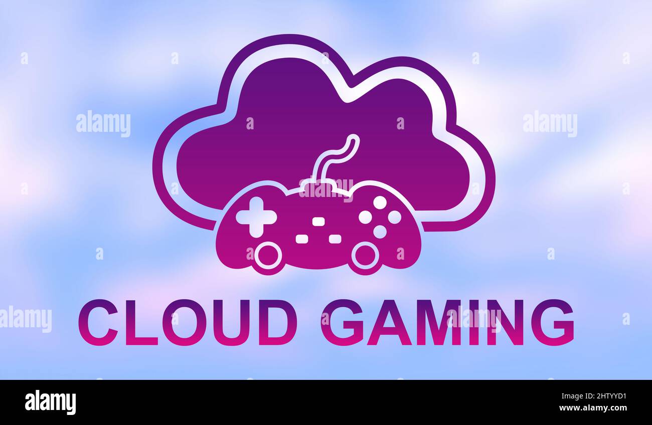 Illustration of a cloud gaming concept Stock Photo - Alamy