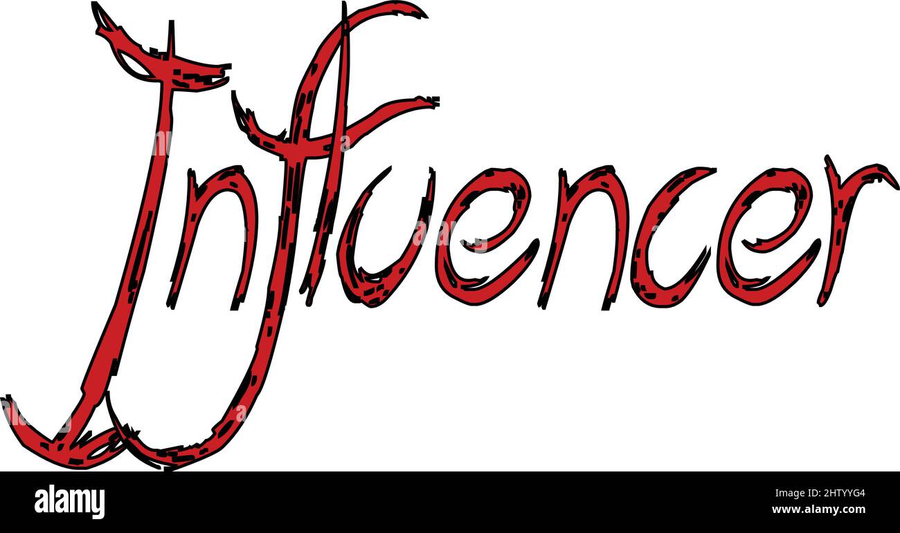 Influencer text sign illustration on white background Stock Vector ...