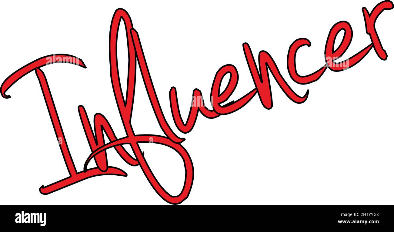 Influencer text sign illustration on white background Stock Vector ...