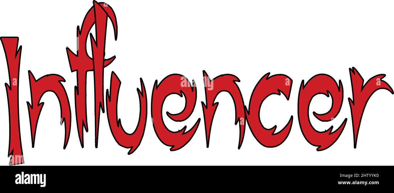 Influencer text sign illustration on white background Stock Vector ...