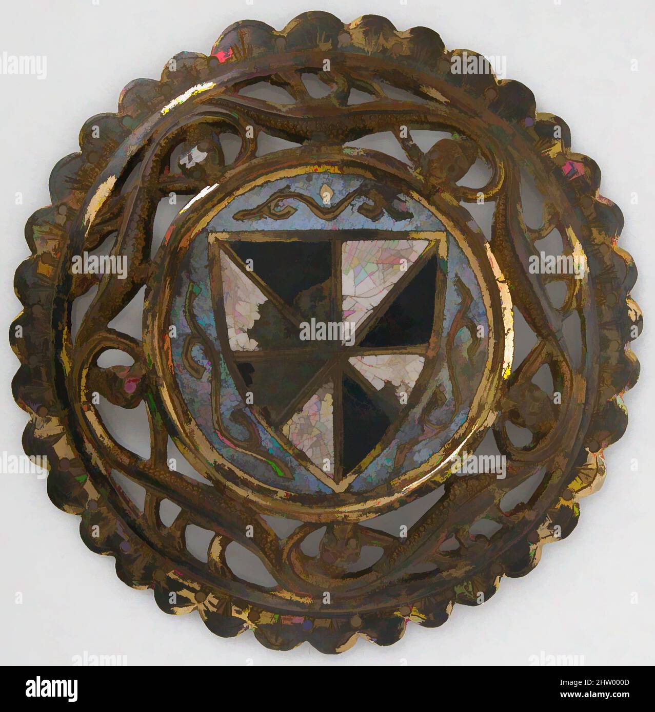 Art inspired by Roundel, 14th century, French, Champlevé enamel, copper ...