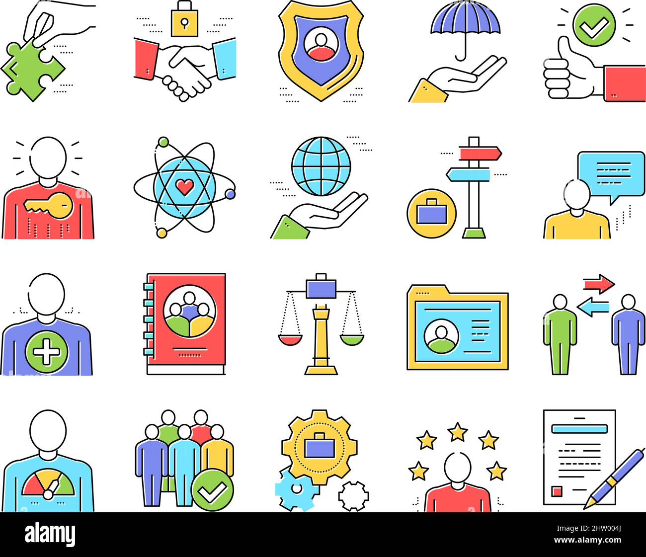 Business Ethics Moral Collection Icons Set Vector Stock Vector Image ...