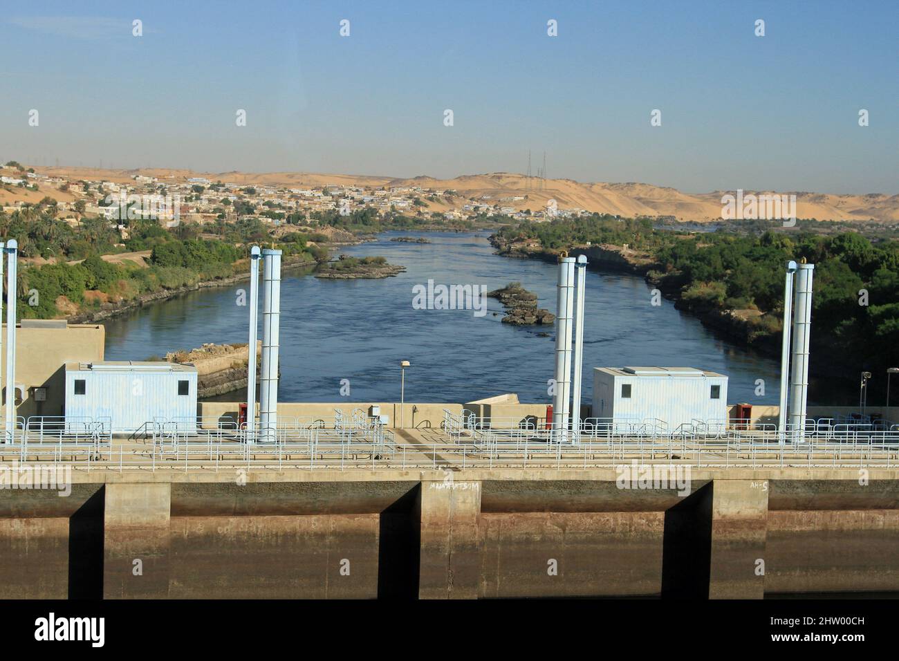 Aswan Dam area, River Nile, Aswan, Egypt Stock Photo - Alamy