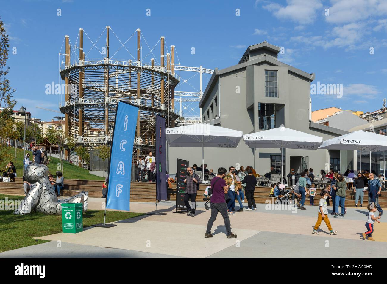 ISTANBUL, TURKEY - OCTOBER 16, 2021: The historical gas house built in ...